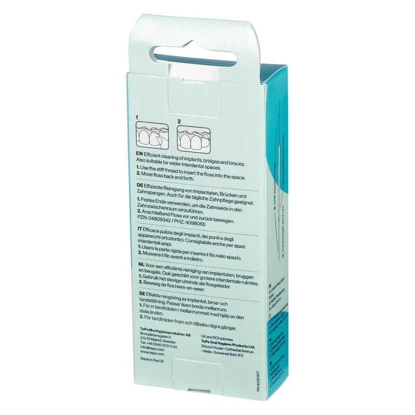 TePe® Bridge & Implant Floss für Implantate, Brücken und Zahnspangen | TePe