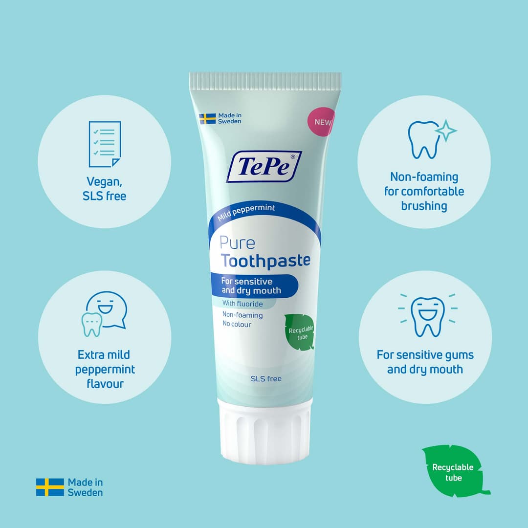 TePe Pure™ Toothpaste, mild peppermint